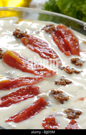 Traditional bulgarian musaka before baking Stock Photo - Alamy