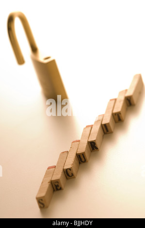Rubber stamps which spell out the word 'Security' Stock Photo - Alamy