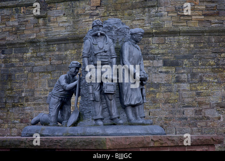 The coal miners' memorial sculpture, by Colin Wilbour, at Elba Park ...