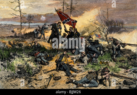 Confederate Soldiers on the battlefield of a American Civil war Stock ...