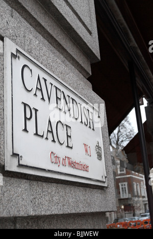 street name plate for cavendish place, london, england Stock Photo - Alamy