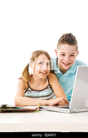 School, schoolgirls, computers, learn, together, people, children ...
