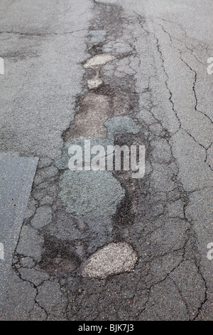 Berlin, Germany, potholes and cracks in the pavement Stock Photo - Alamy