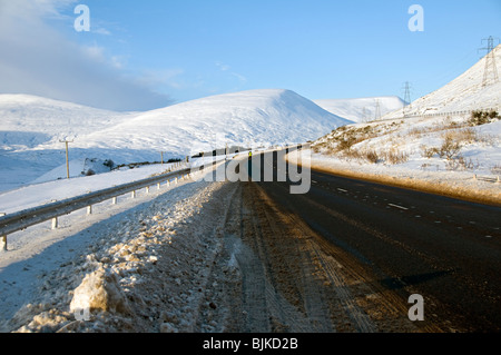 A lay by on the A9 road, near the Slochd summit, Invernesshire Stock ...