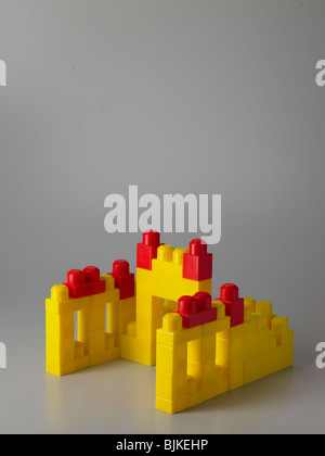 Toy blocks showing building and structure. landscape format of a small ...