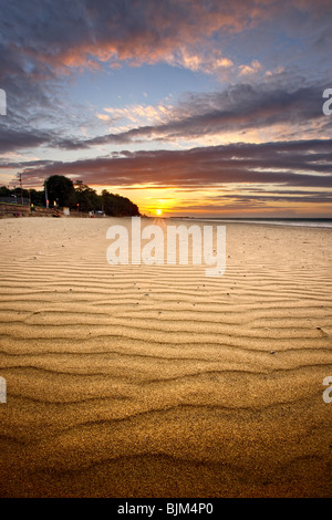 Sun setting over Appley Beach. Isle of Wight, England, UK Stock Photo ...