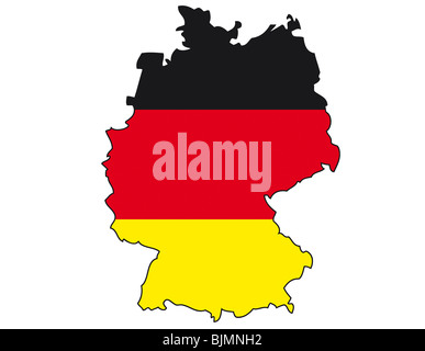 Outline map of Germany as the German flag Stock Photo - Alamy