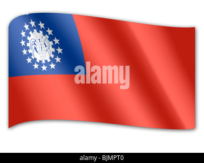 Flag of Burma see Myanmar Birma Stock Photo - Alamy