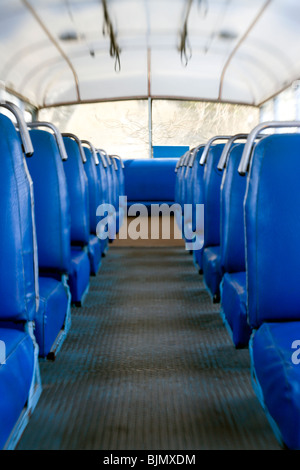 Blue bus seats Stock Photo - Alamy