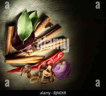 Texture background skins with dried spices Stock Photo - Alamy