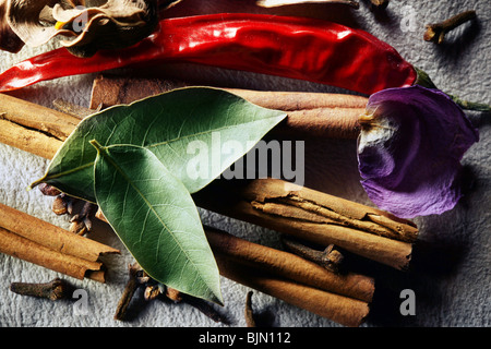 Texture background skins with dried spices Stock Photo - Alamy