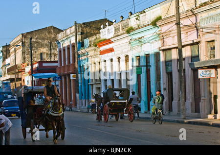 typical street scene in Cardenas Matanzas Province Cuba showing ...
