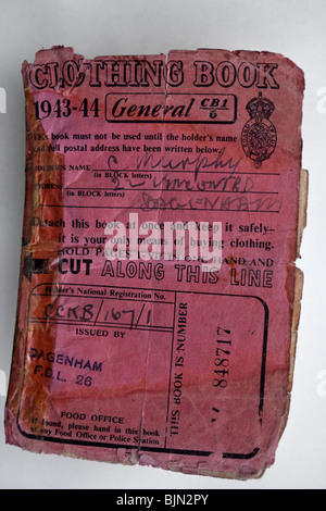 A British clothing ration coupon book. Introduced in 1941 during the ...