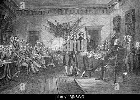 Benjamin Franklin, John Adams and Thomas Jefferson Drafting the ...