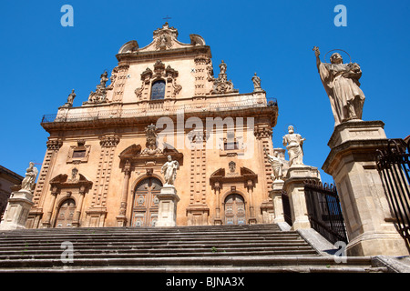 The Sicilian Baroque church of San Pietro. , Modica, Sicily Stock Photo ...