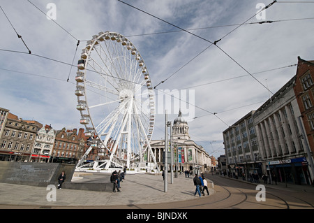 The Nottingham eye, ferris wheel in Nottingham's old market square ...