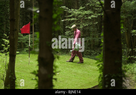 Landscape sculpture by Mick Petts a single golf green, entitled "Green ...