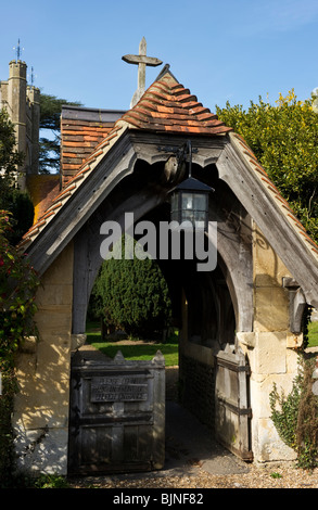 Lych gate at the entrance to St Mary Magdalene and St Denys Church ...