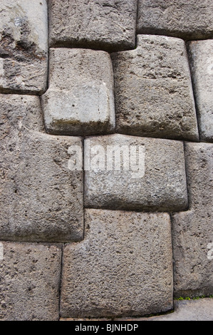 Inca stonework, "close up" detail of ancient stone wall, Sacsayhuaman ...