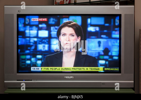 TV screen showing Sky News channel Stock Photo - Alamy