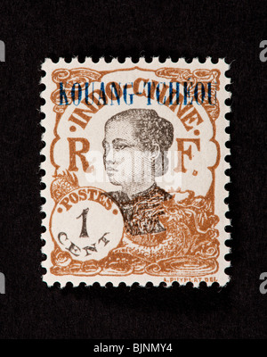 Postage stamp from Indo-china overprinted for use in Kwangchowan ...