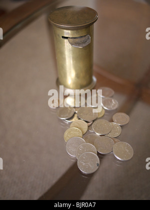 Victorian brass money box.UK Stock Photo - Alamy