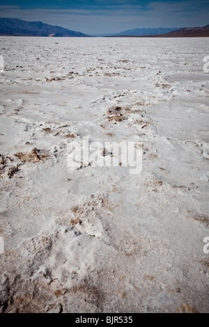 dried salt of a salt sea at Badwater, death valley desert Stock Photo ...