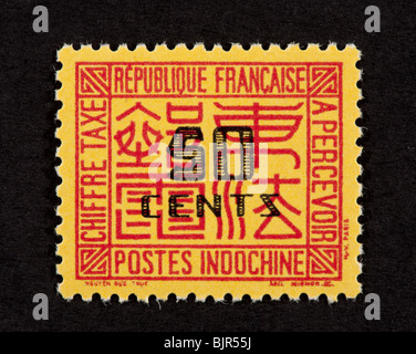Postage stamp from Indo-china overprinted for use in Kwangchowan ...