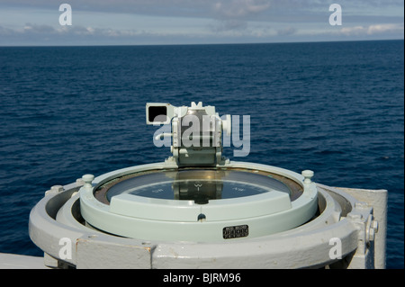 Bridge wing navigation compass - Royal Navy Type 23 Frigate Stock Photo ...