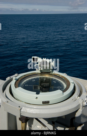 Bridge wing navigation compass - Royal Navy Type 23 Frigate Stock Photo ...