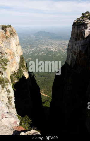 Tunda Vala. A breathtaking gorge cut out of the Chela escarpment with ...