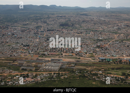 View of Lubango city from the Cristo Rei statue, Huila province, Angola ...