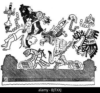 geography / travel, Mexico, people, Aztec warriors making captives ...