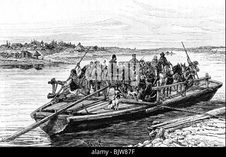 transport / transportation, navigation, rafting, raft on river Isar ...