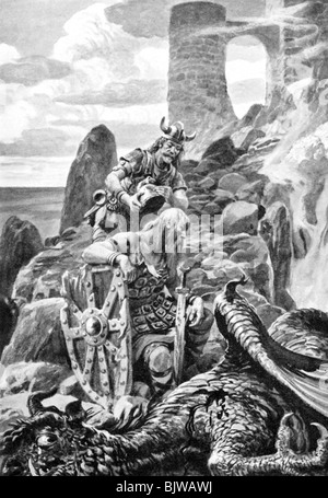 literature, nordic saga, "Beowulf", Old English heroic epic from 8th ...