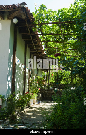 Historic traditional Bulgarian house, Architecture medieval Balkan home ...