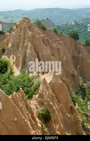 Melnik sand pyramids, erosion, weathering, Balkans, Bulgaria, Eastern ...