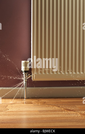 Broken thermostatic radiator valve Stock Photo - Alamy
