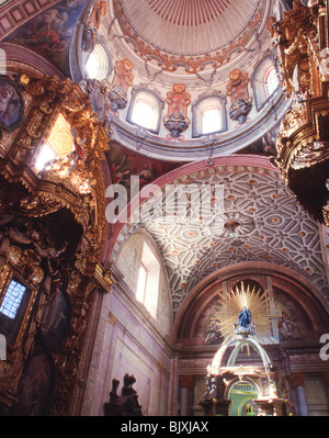 Interior domes and gold statues of the Templo de Santa Rosa Viterbo ...