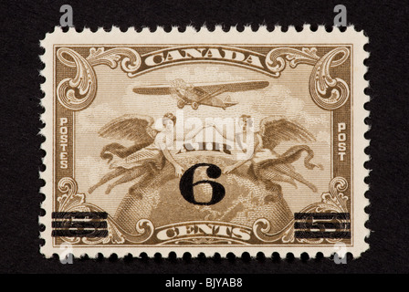 Airmail postage stamp from Canada depicting a Canadian goose Stock ...