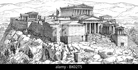 Reconstruction of the Acropolis of Athens, Greece Stock Photo - Alamy