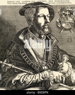 John of Leiden (1509-1536). Anabaptist leader. Portait as King of ...