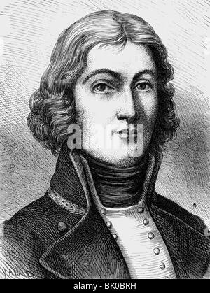 Hoche, Louis Lazare, 25.6.1768 - 19.9.1797, French general, portrait ...