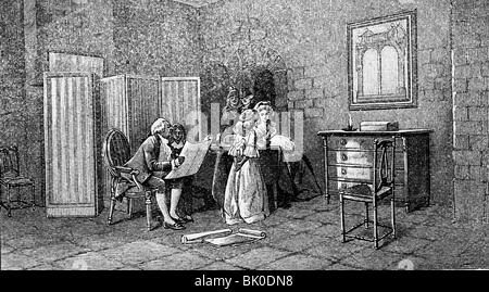 The Dauphin in the Temple prison. Louis XVII, born Louis -Charles,1785 ...