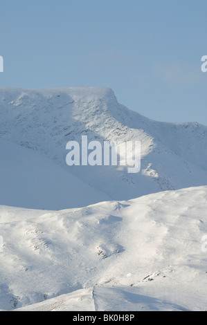 Sharp Edge Ridge covered in snow and ice. Blencathra, Lake District ...