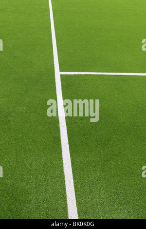 paddle tennis green grass field texture white lines Stock Photo - Alamy