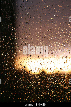 Heavy rain on window, London Stock Photo - Alamy