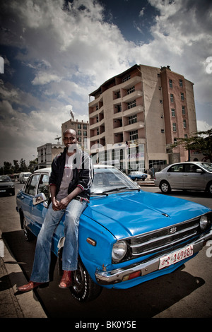 Addis Ababa, Ethiopia, Africa. Taxi-bus Stock Photo - Alamy