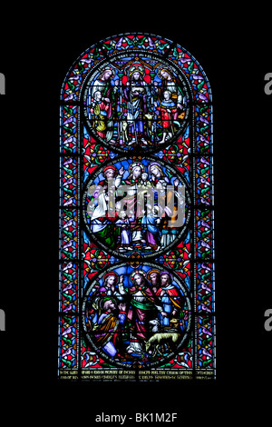 Modern Stained Glass window in Durham Cathedral England JMH0385 Stock ...