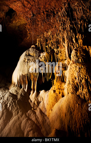 Stalactites and stalagmites in Natural Bridge Caverns Texas USA Stock ...